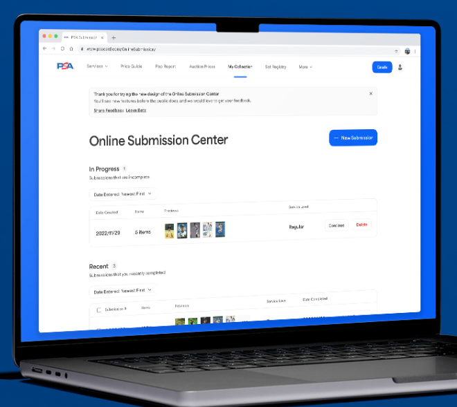 PSA Online Submission Center - Collectors Tech Blog